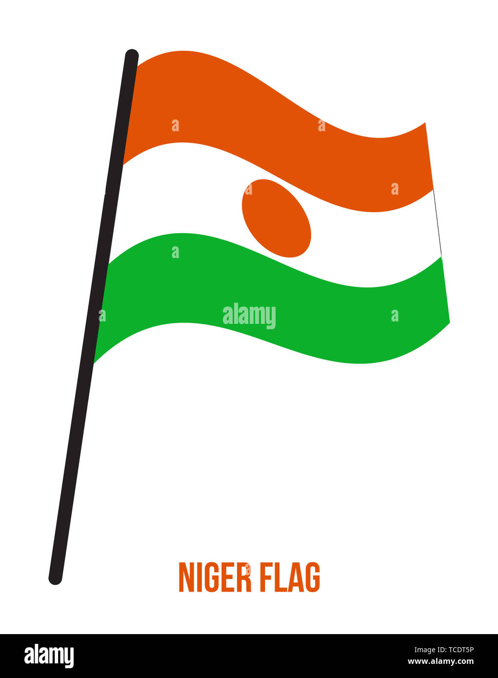 Niger Flag Waving Vector Illustration on White Background. Niger ...