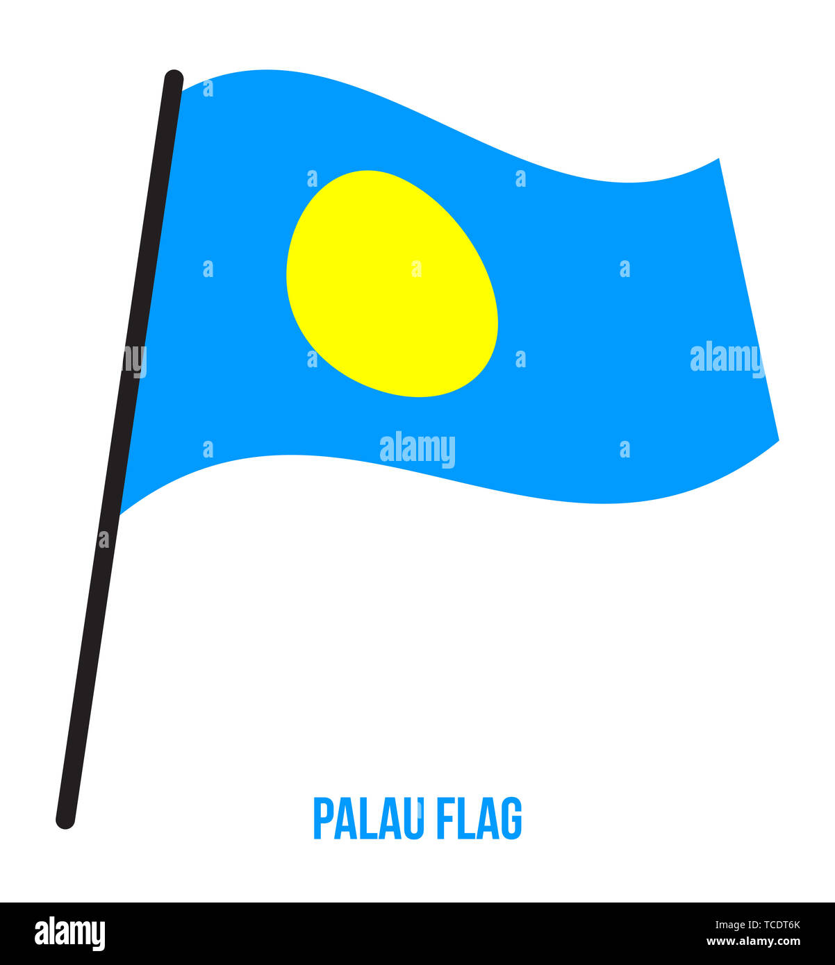 Palau Flag Waving Vector Illustration on White Background. Palau National Flag Stock Photo - Alamy