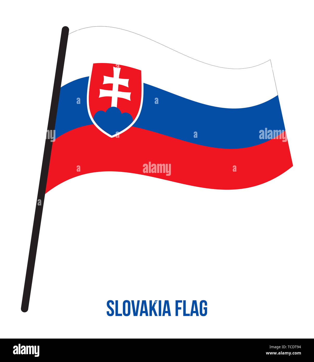 Slovakia Flag Waving Vector Illustration on White Background. Slovakia ...