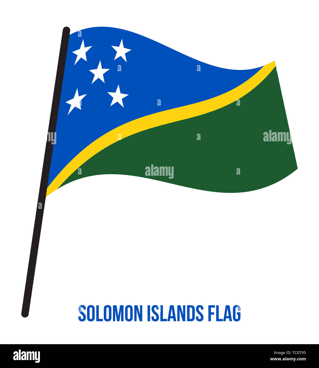 Solomon Islands Flag Waving Vector Illustration on White Background ...