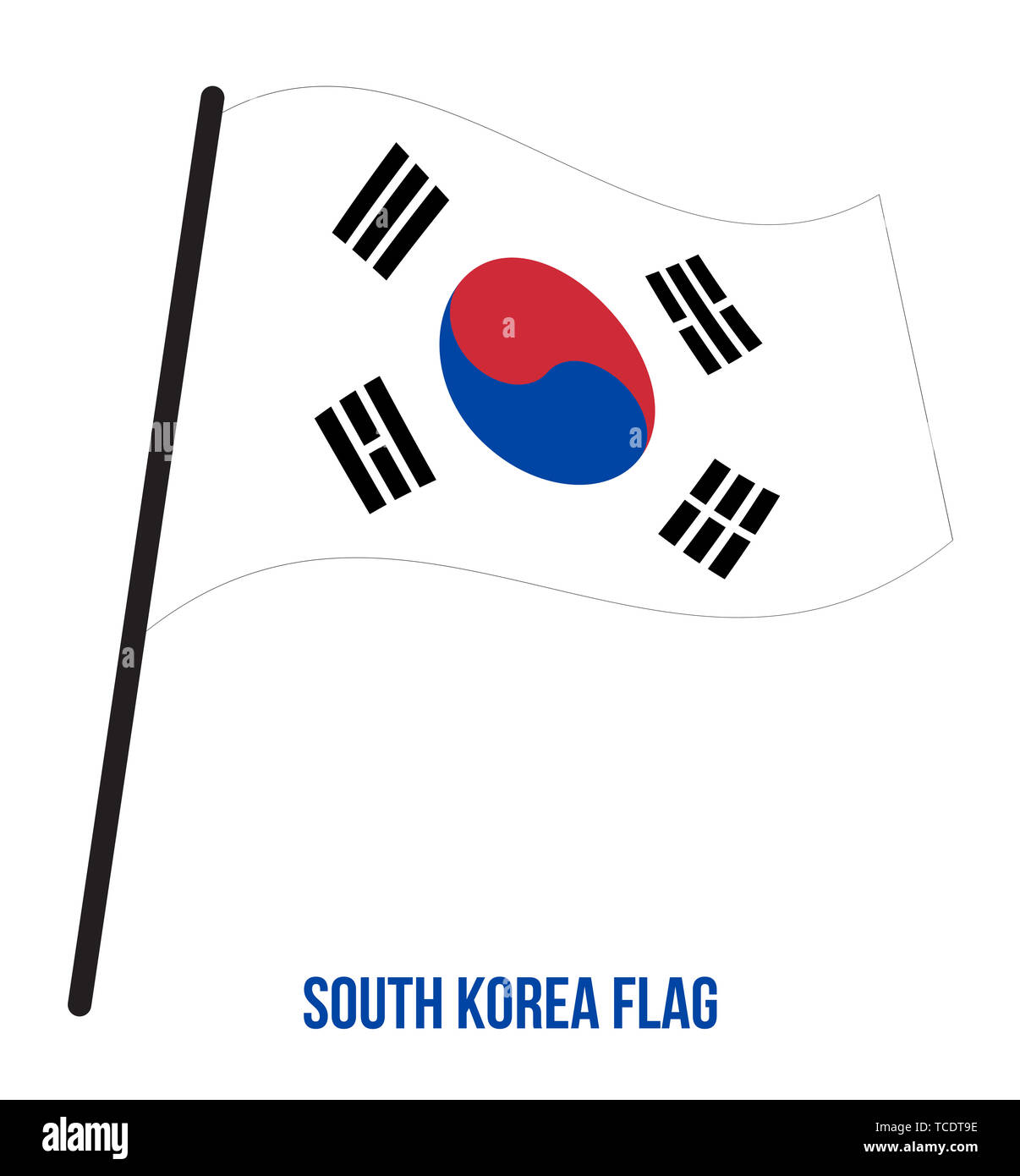 South Korea Flag Waving Vector Illustration on White Background. South ... South Korea Flag Waving Vector Illustration on White Background. South ...