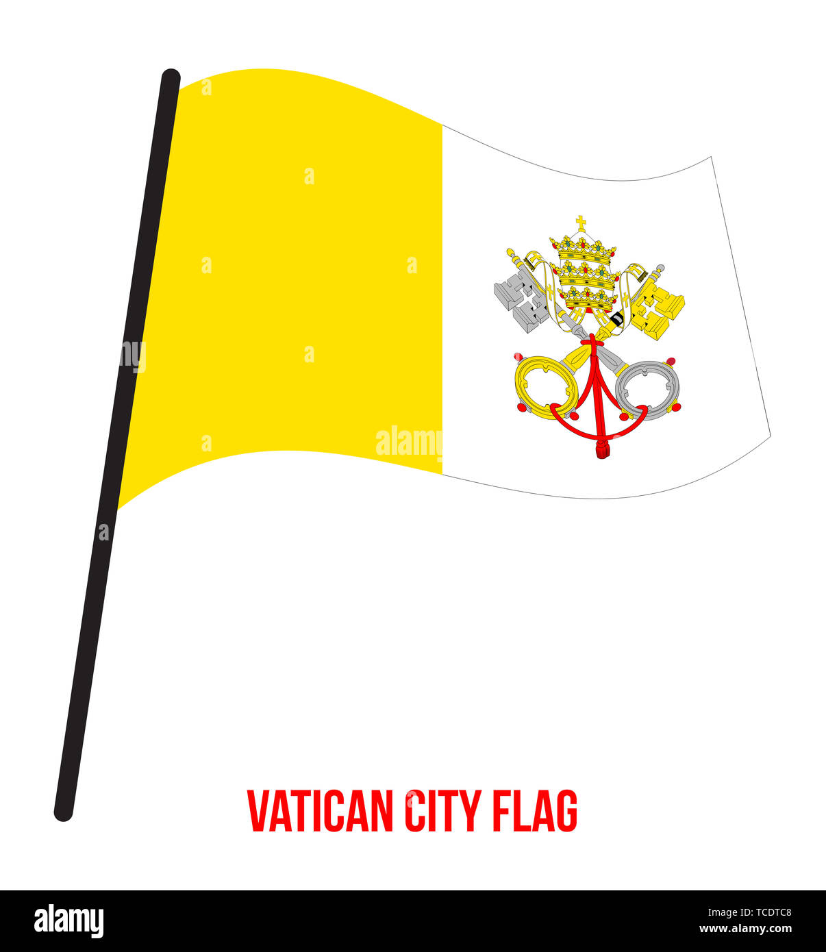 Vatican City Flag Waving Vector Illustration on White Background ...
