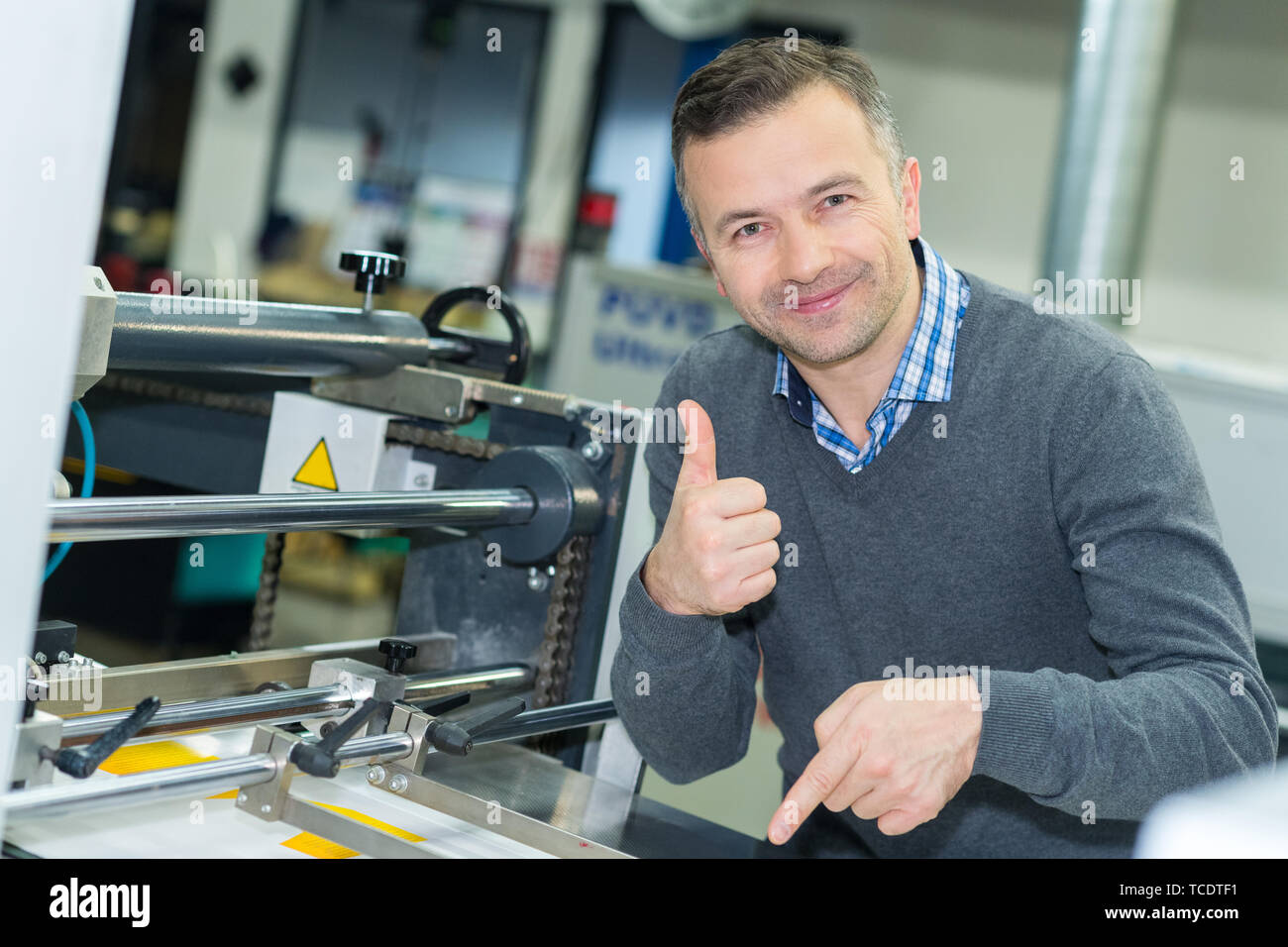 happy industrial operator at work Stock Photo - Alamy
