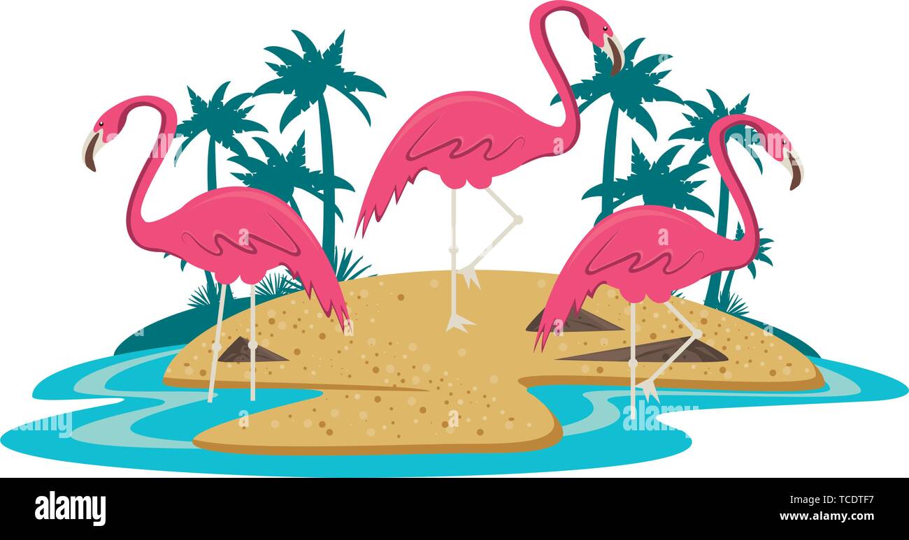 Palms on island cartoon hi-res stock photography and images - Alamy