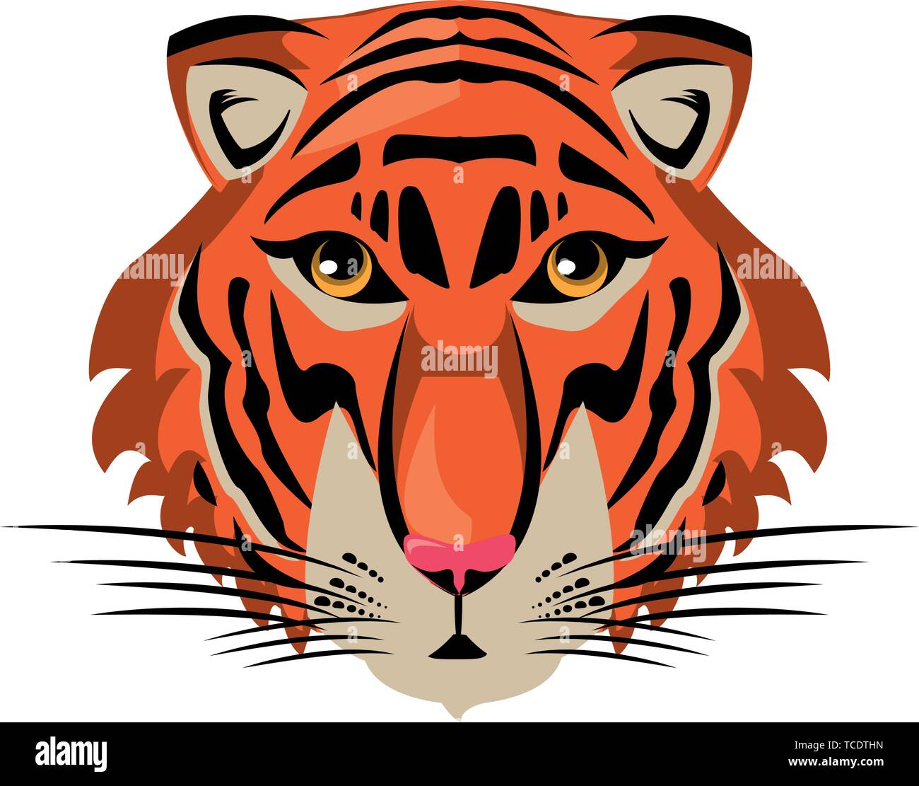 Tiger wildlife animal head cartoon isolated Stock Vector Image & Art ...