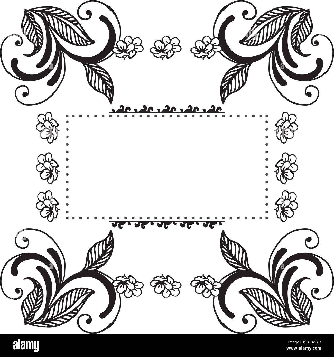 Vector illustration design flower frame with beautiful style hand drawn ...