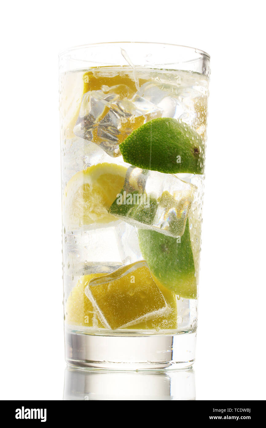 cold fresh lemonade isolated on white Stock Photo - Alamy