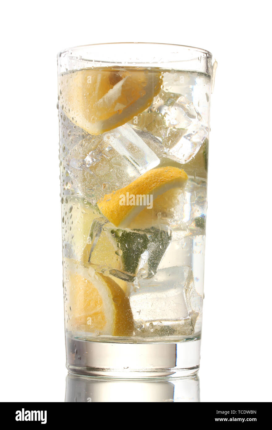 cold fresh lemonade isolated on white Stock Photo - Alamy