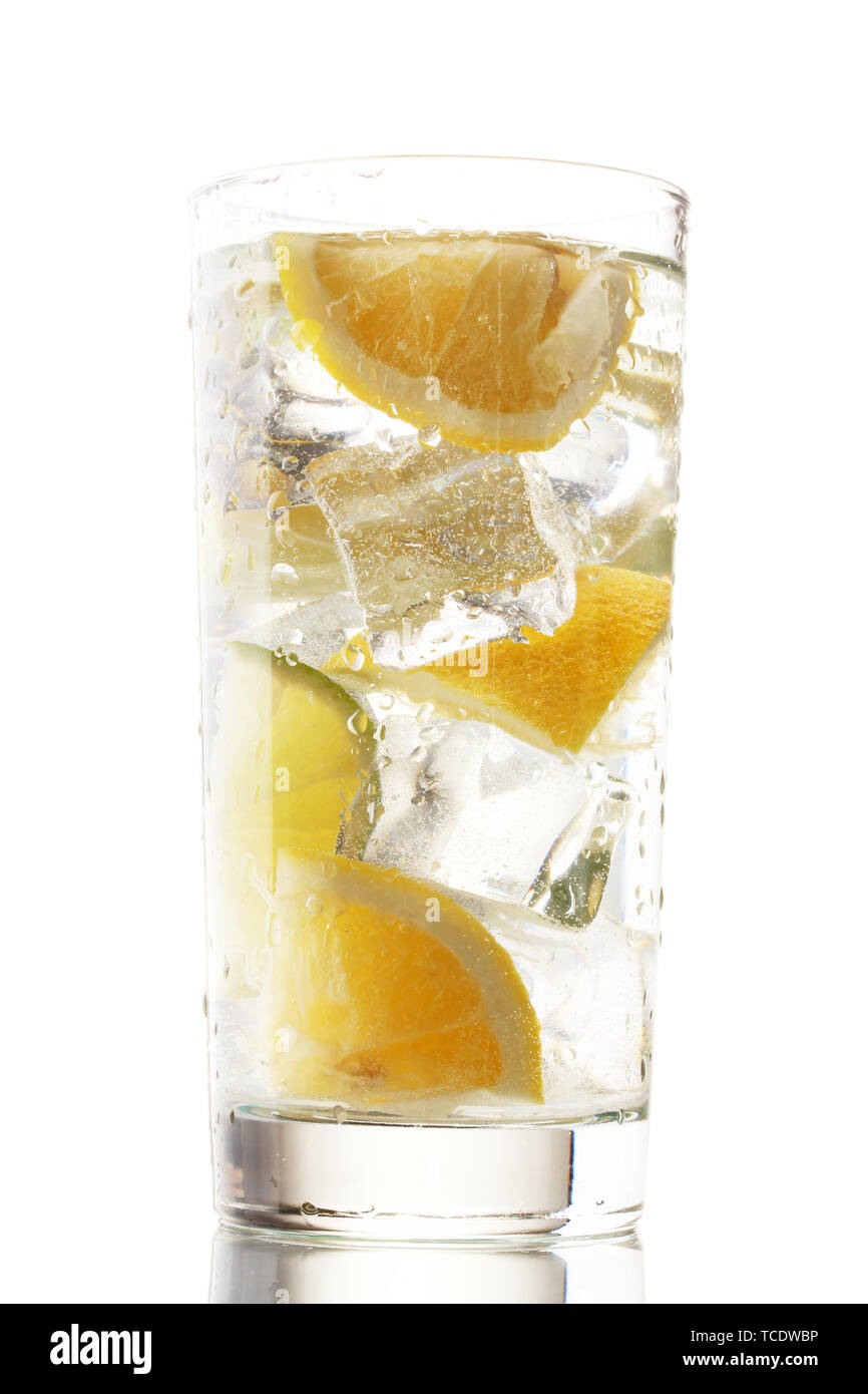 cold fresh lemonade isolated on white Stock Photo - Alamy