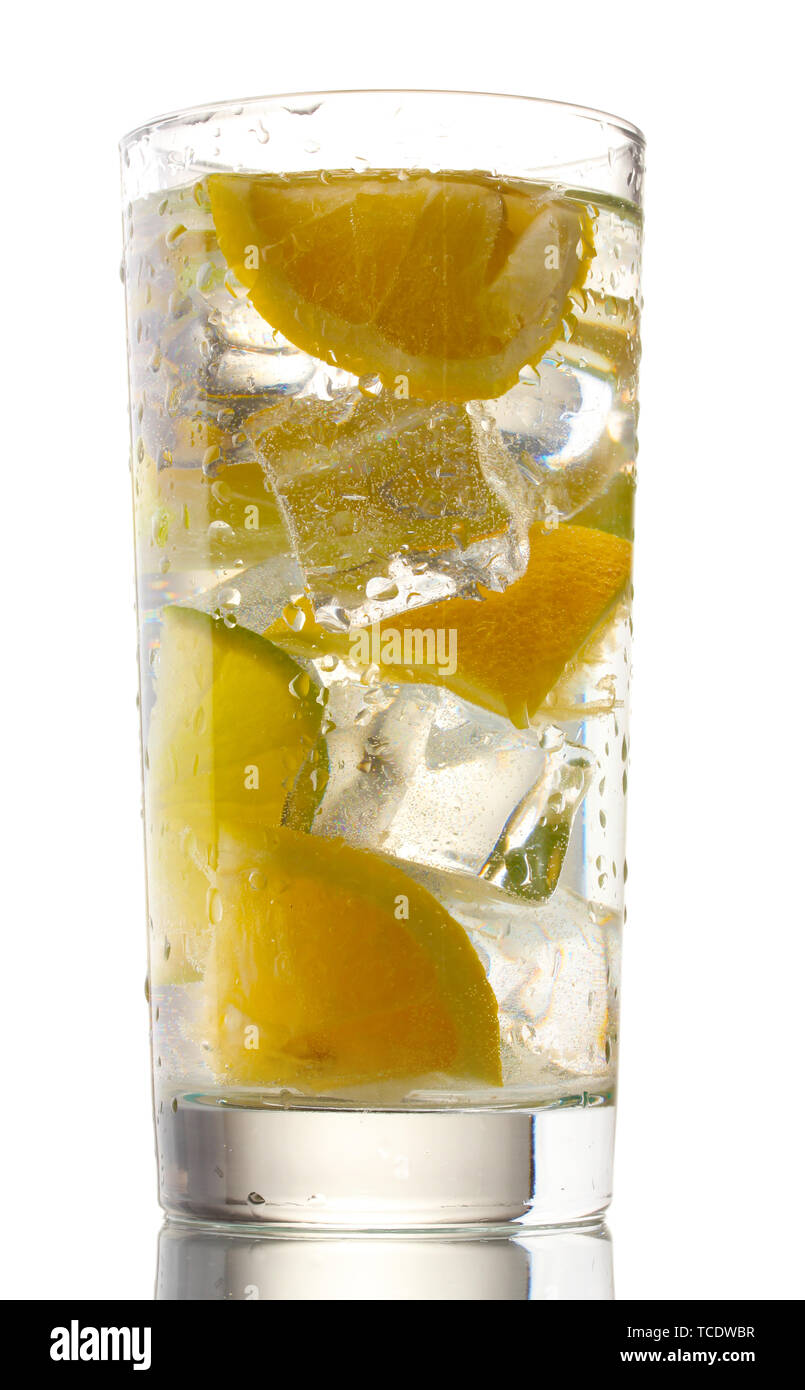 cold fresh lemonade isolated on white Stock Photo - Alamy