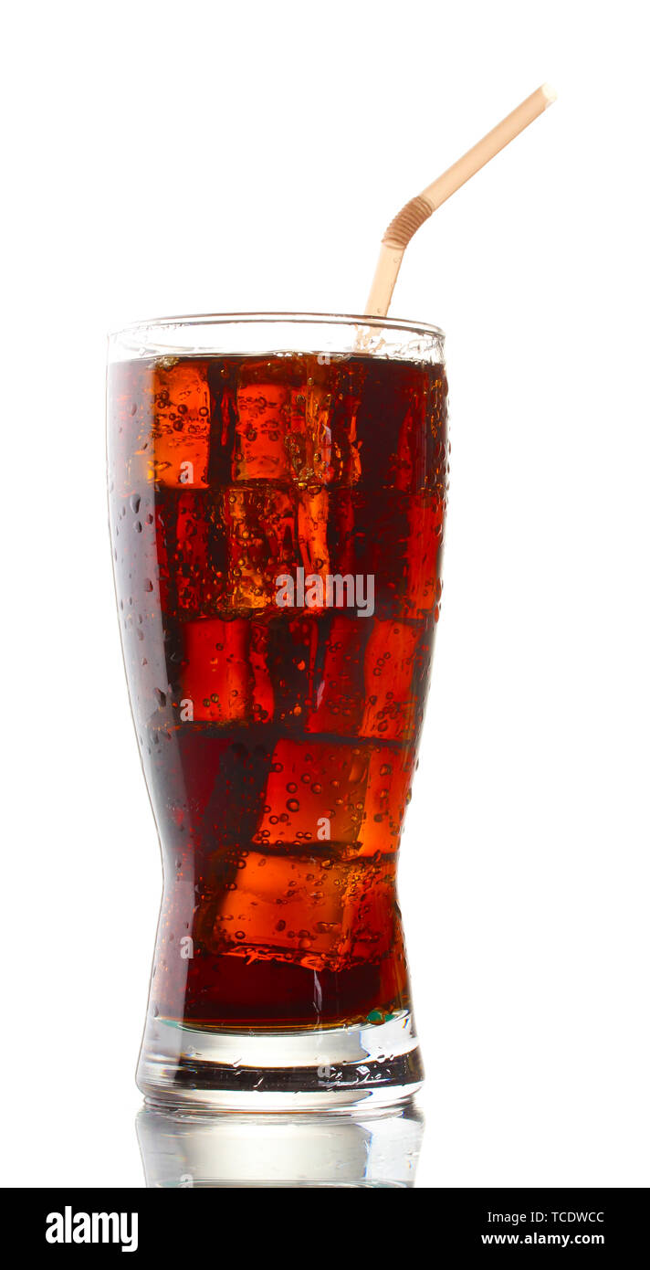 Tall glass of cola with ice cubes hi-res stock photography and images ...