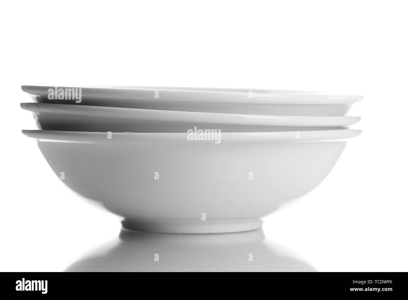 empty bowls isolated on white Stock Photo - Alamy