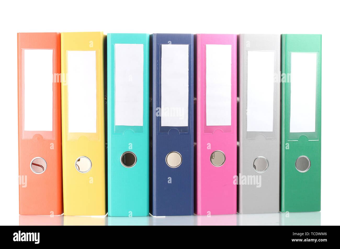 Office folders isolated on white Stock Photo - Alamy