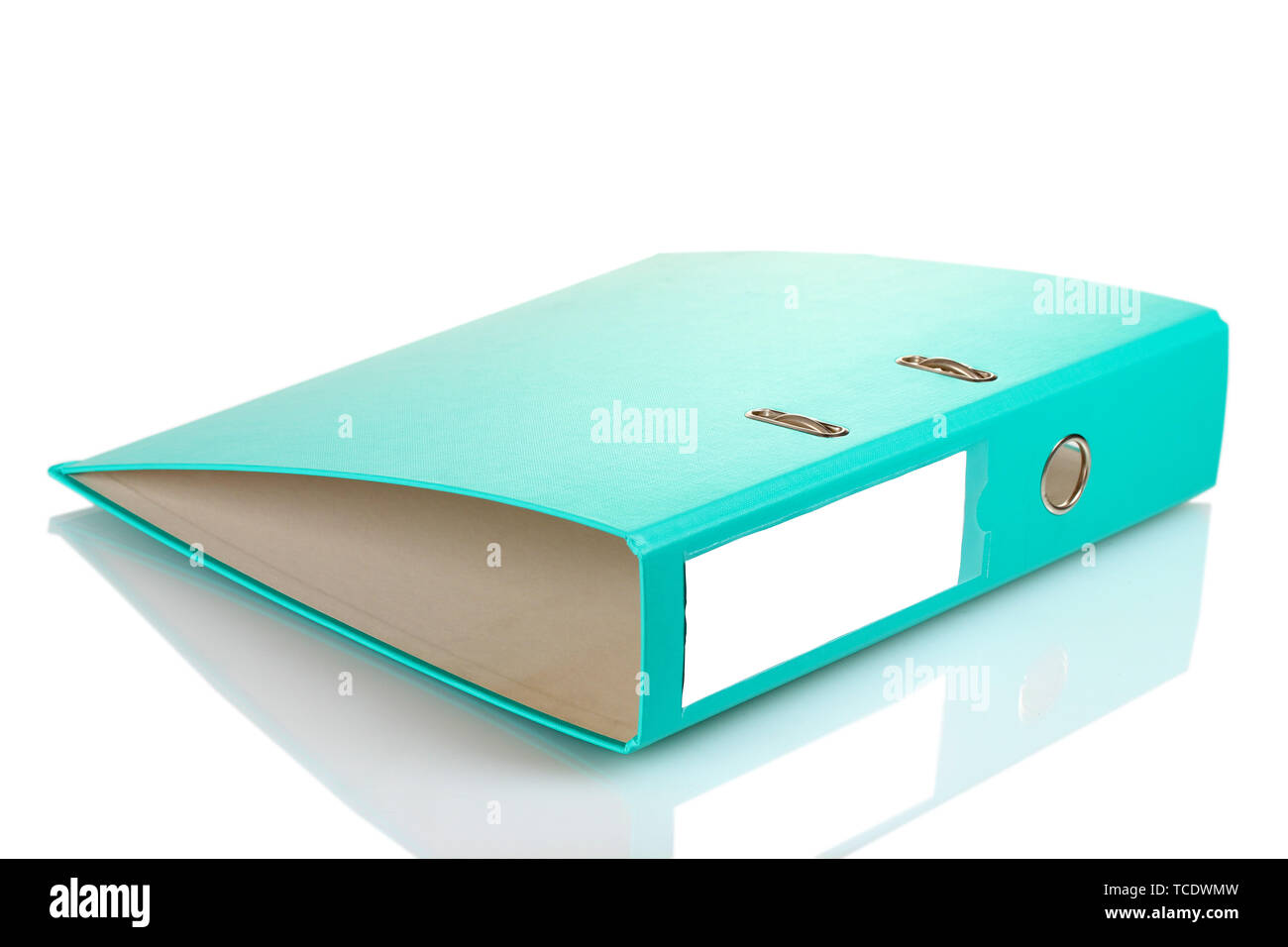 Office green folder isolated on white Stock Photo - Alamy