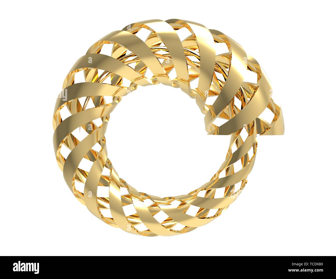 3d rendering of a curve swirl spiral object isolated in white studio ...