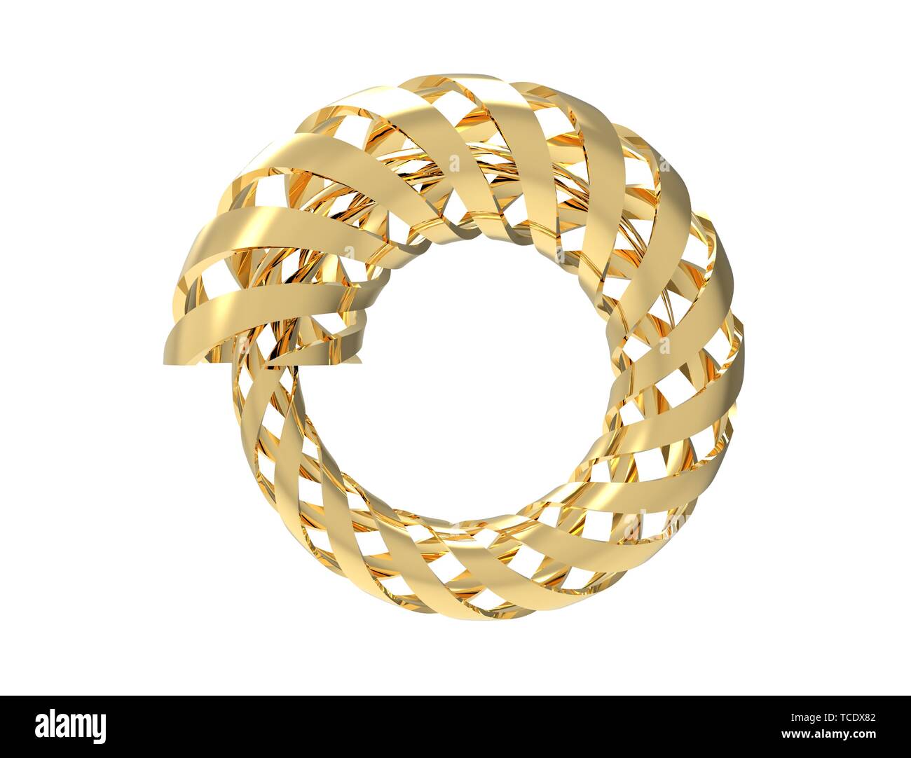 3d rendering of a curve swirl spiral object isolated in white studio ...
