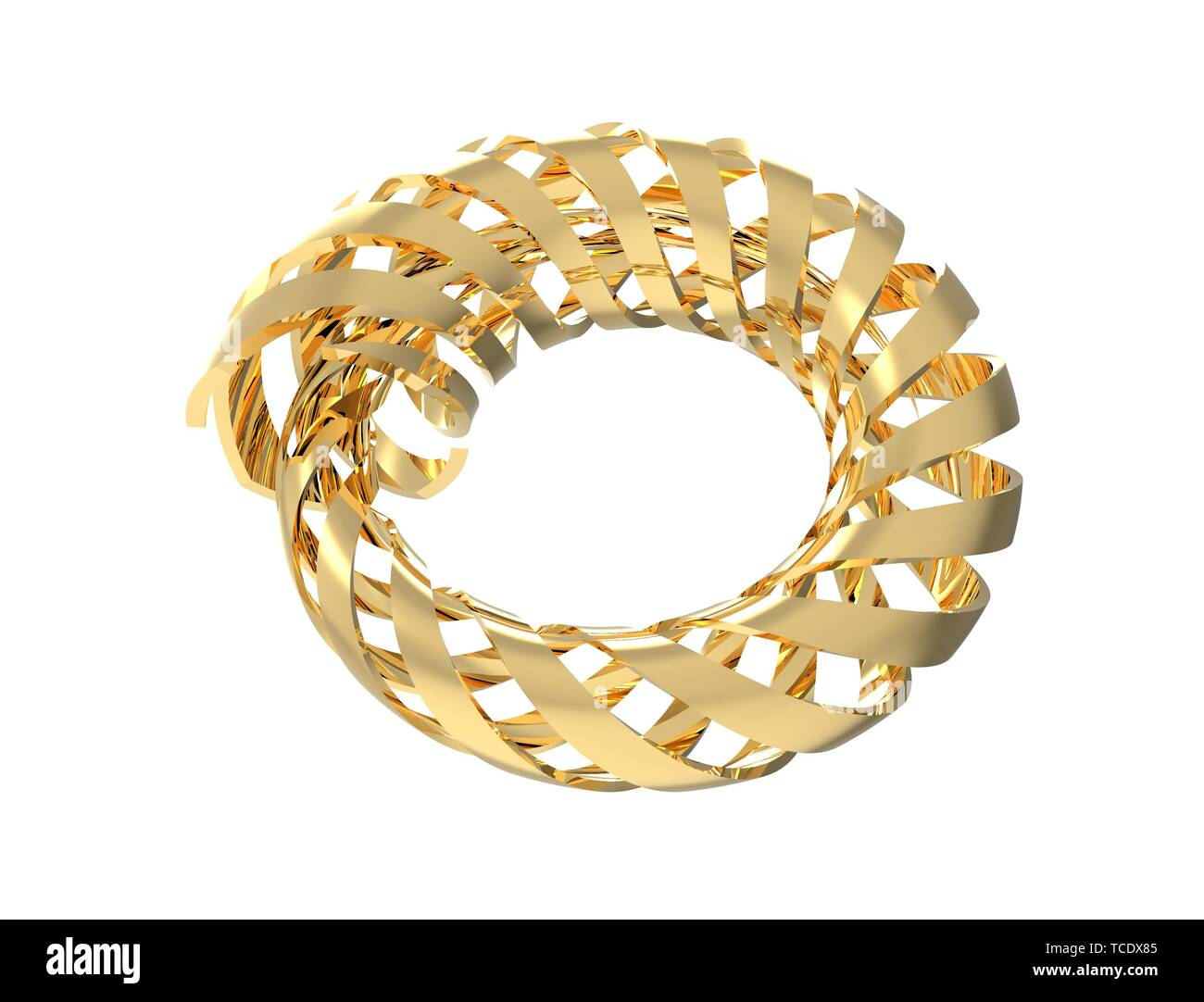 3d rendering of a curve swirl spiral object isolated in white studio ...