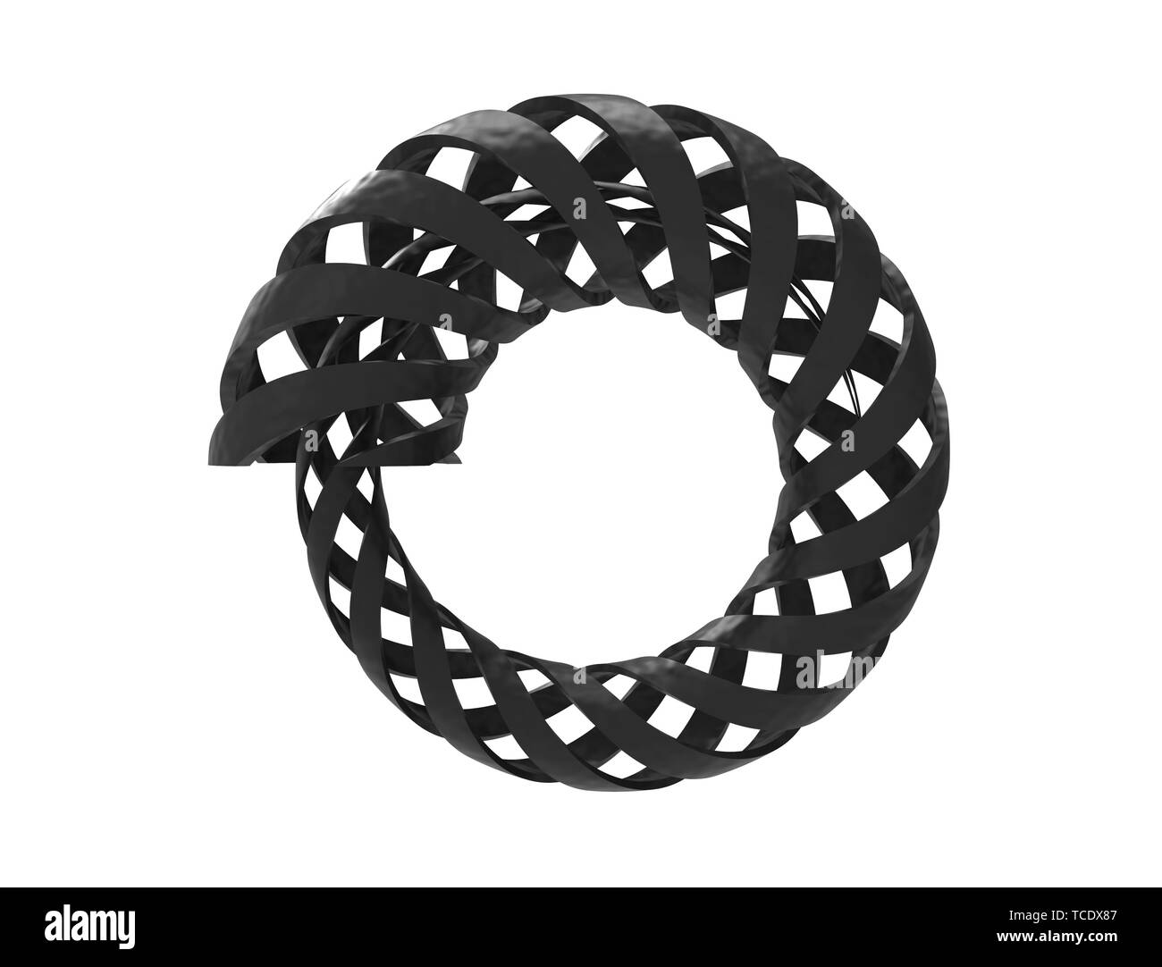 3d rendering of a curve swirl spiral object isolated in white studio ...