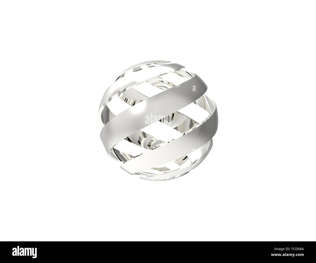 3D rendering of a spiral sphere isolated in white studio background ...
