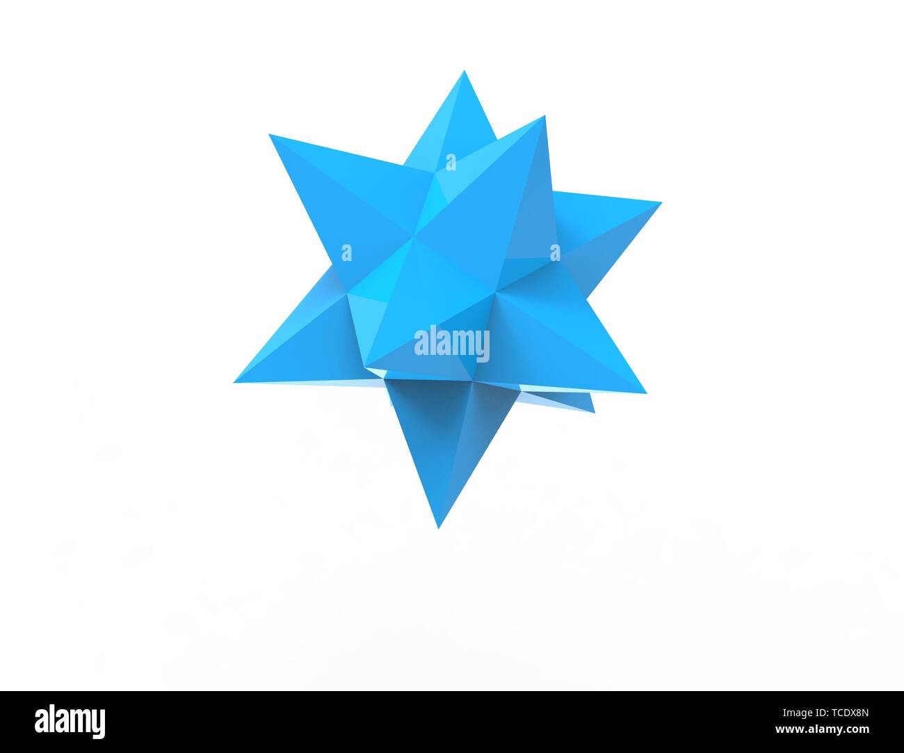 3D rendering of a star figure object isolated on white background Stock ...