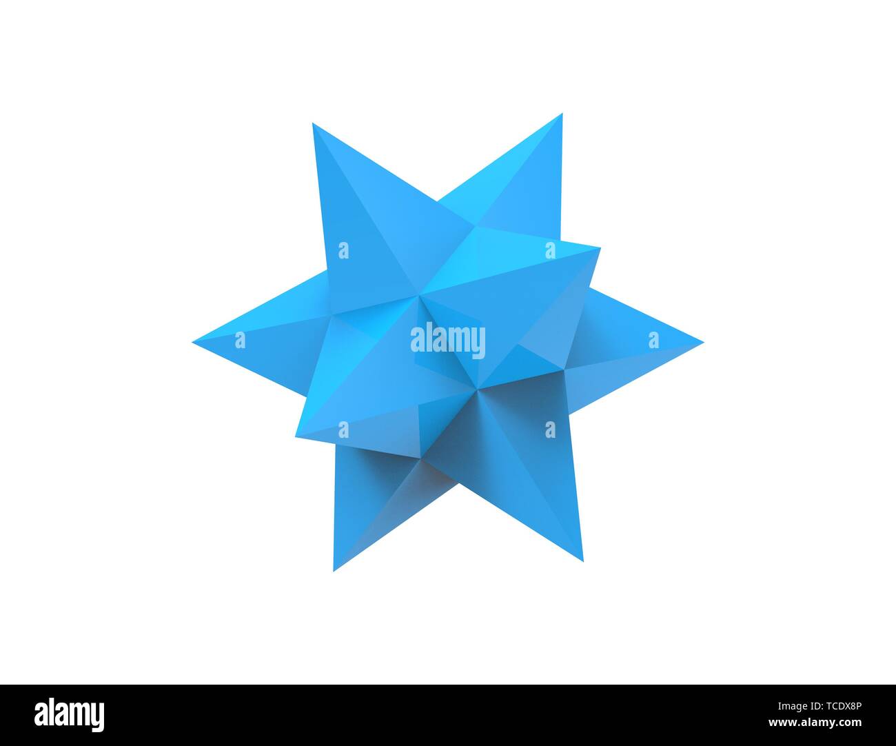 3D rendering of a star figure object isolated on white background Stock ...