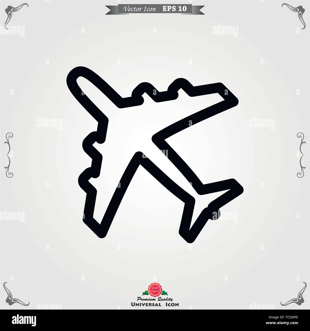 Plane icon on white background, Airplane icon vector. Flat icon ...