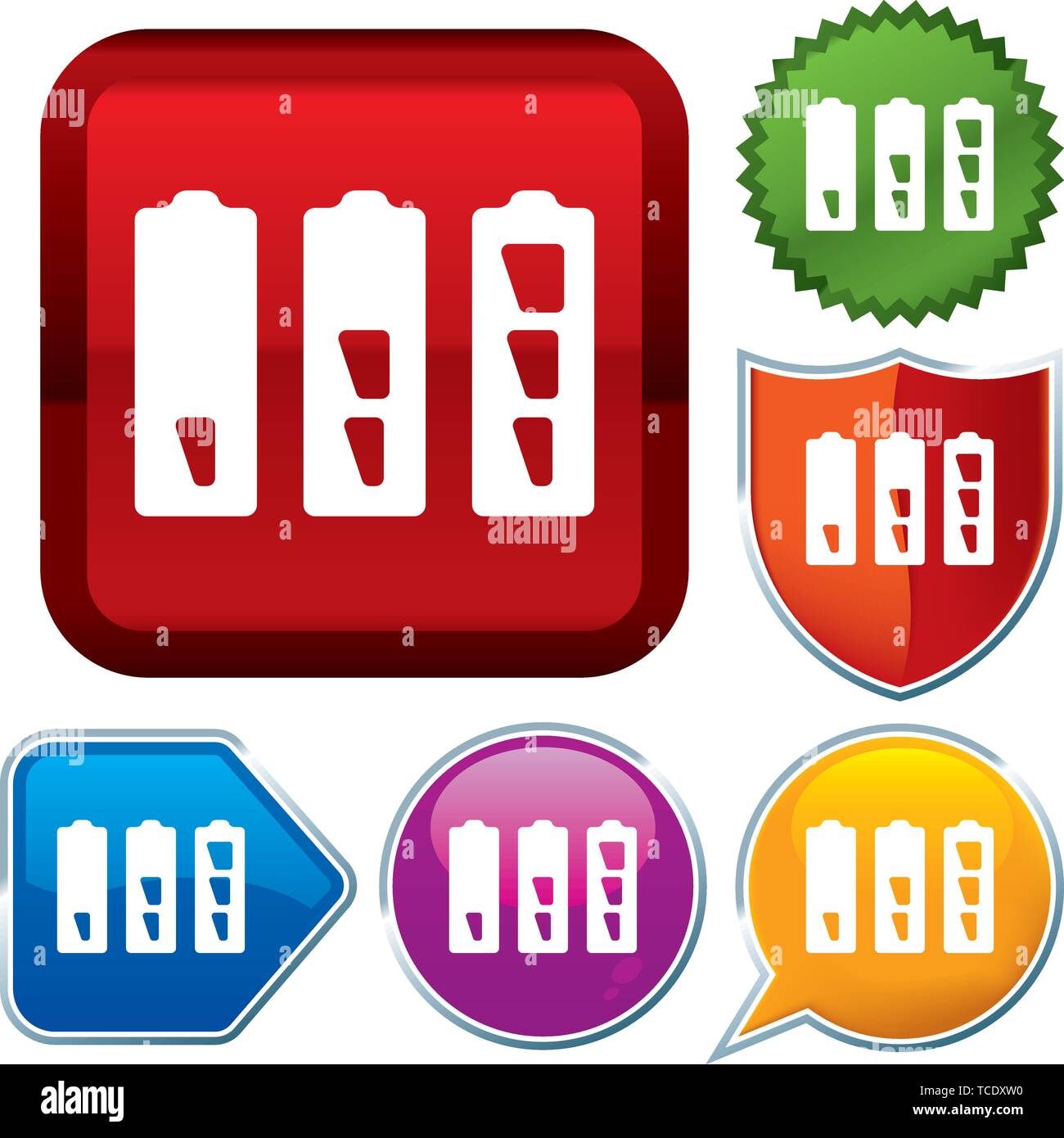 Battery icons energy set Stock Vector Images - Alamy