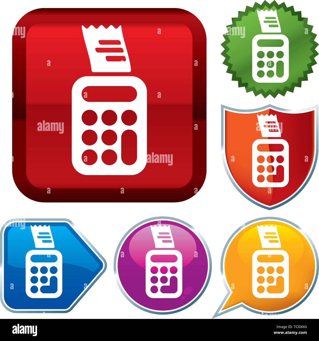 Vector illustration. Set shiny icon series on buttons. Finance Stock ...