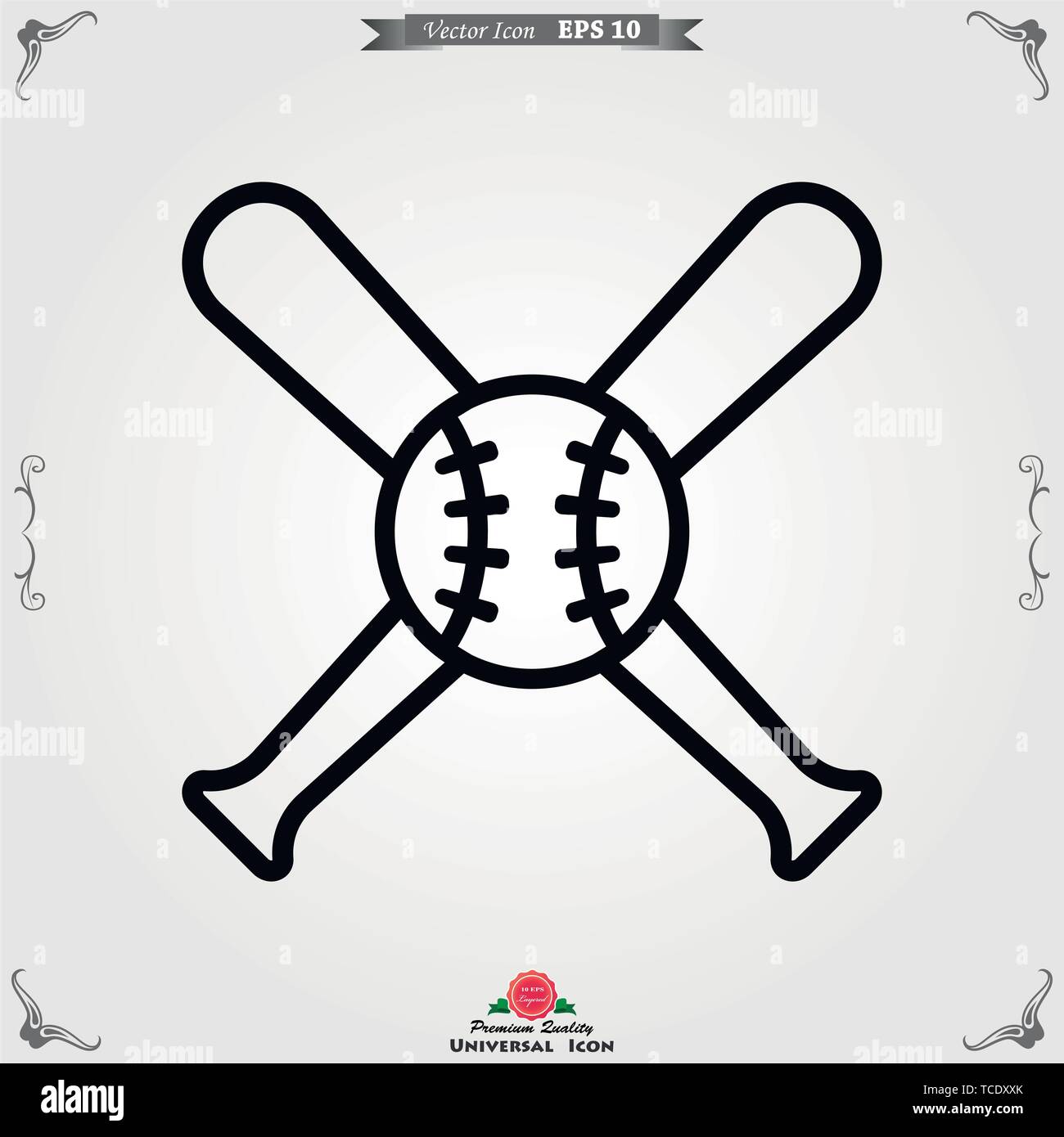 Simple modern set of baseball icons. Premium symbol collection. Vector ...