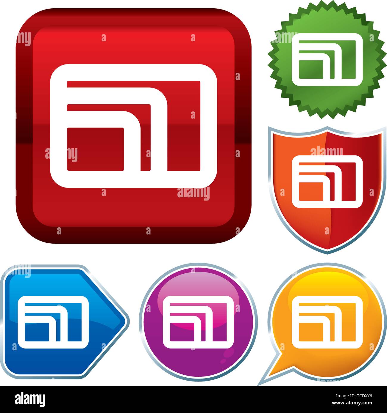 Vector illustration. Set shiny icon series on buttons. Format Stock ...