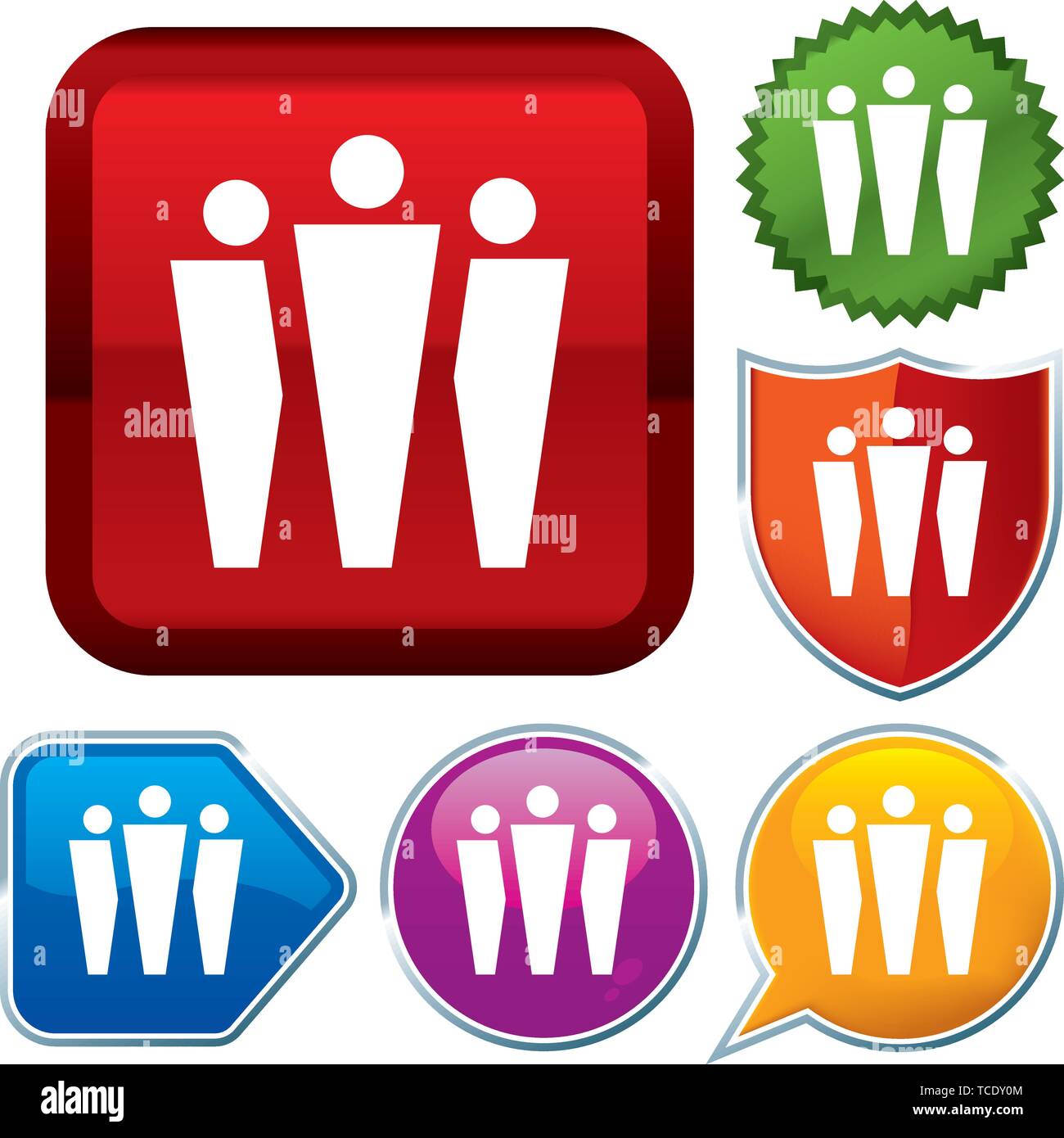 Vector illustration. Set shiny icon series on buttons. Group Stock ...