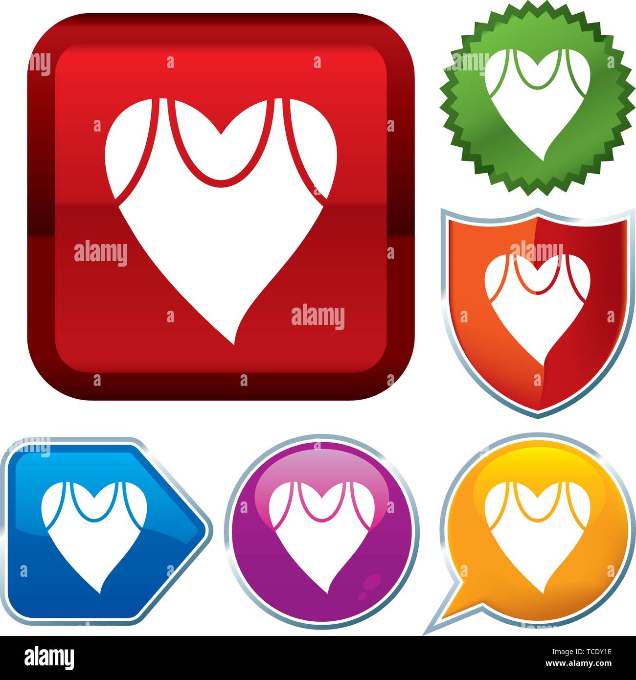Vector illustration. Set shiny icon series on buttons. Health Stock ...