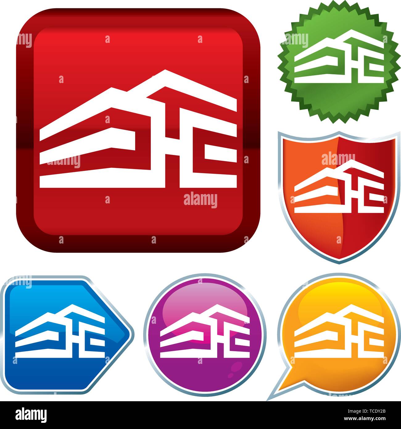 Vector illustration. Set shiny icon series on buttons. Hotel Stock ...