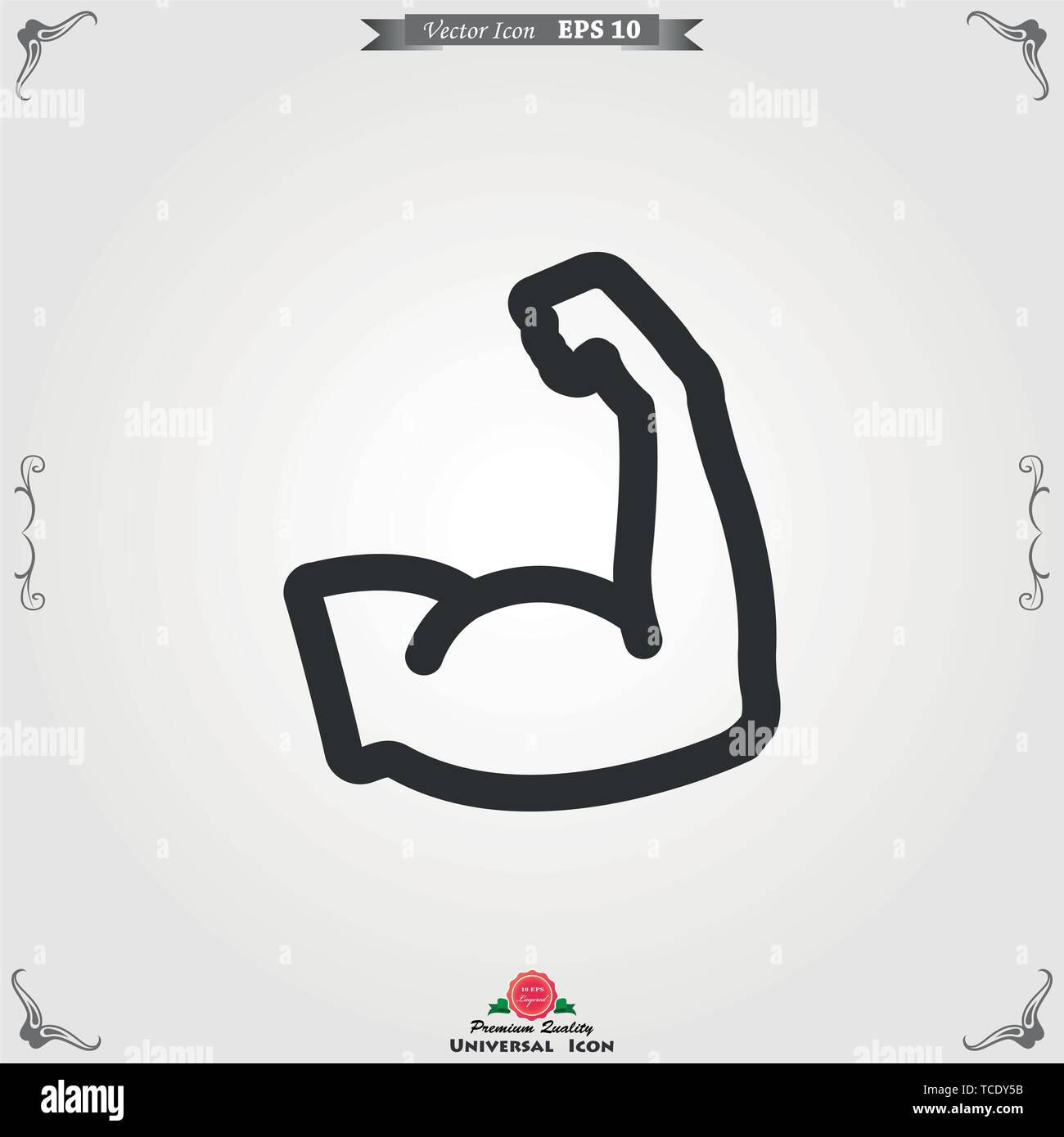 Biceps icon, muscle strength or power vector icon for exercise apps and ...