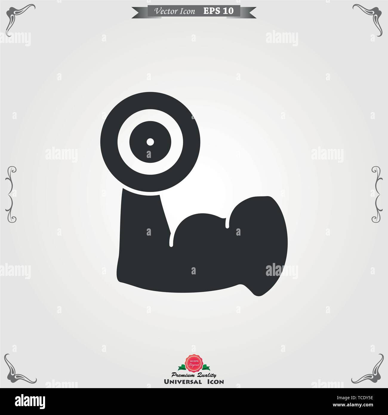 Biceps icon, muscle strength or power vector icon for exercise apps and ...