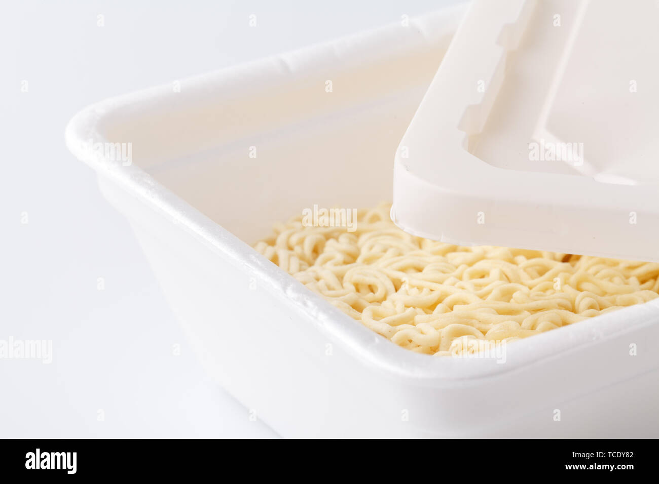 Instant noodles in a plate. Fast food, junk food, unhealthy food ...