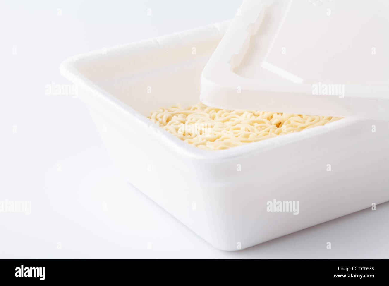 Instant noodles in a plate. Fast food, junk food, unhealthy food ...