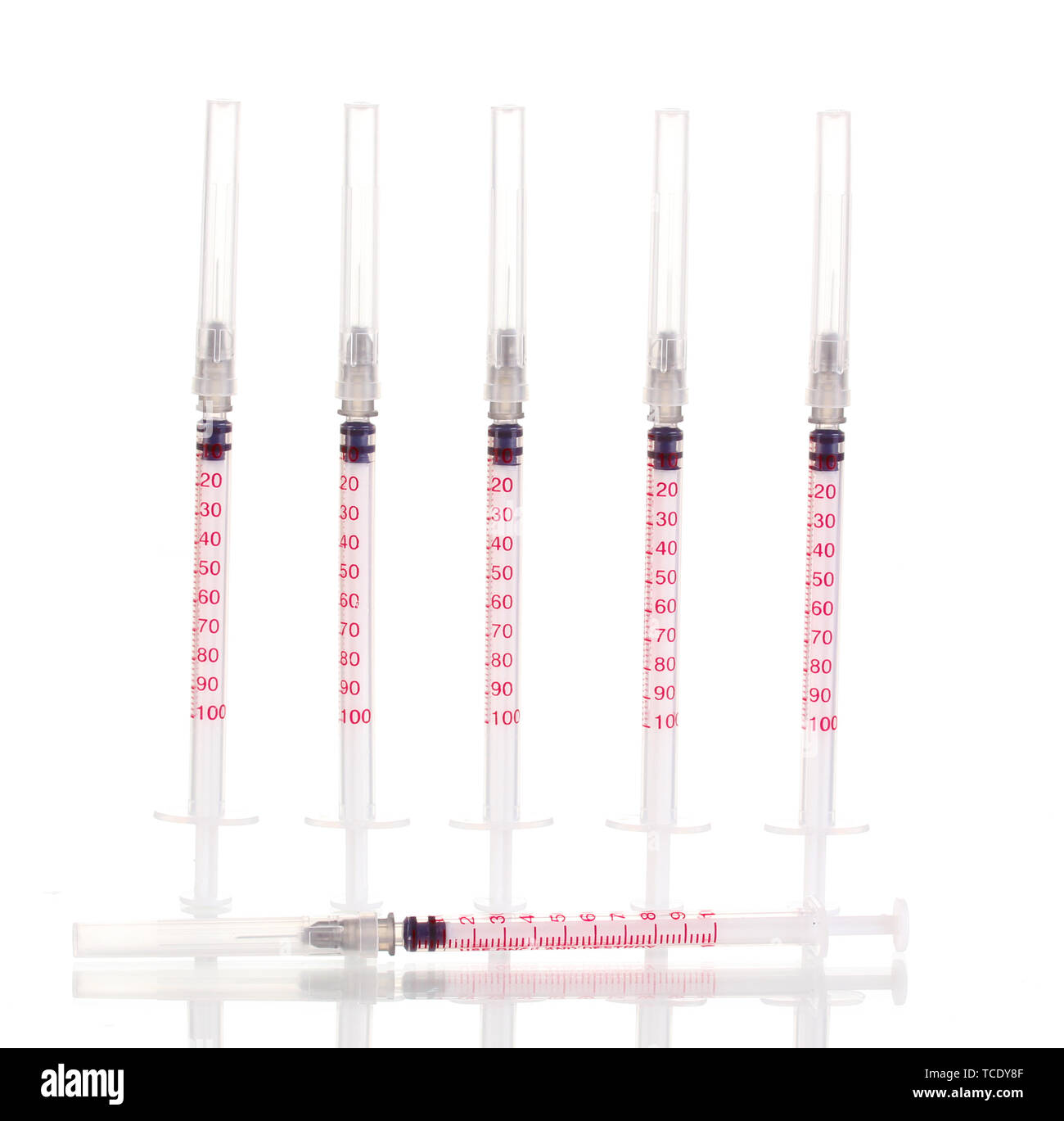Insulin syringes isolated on white Stock Photo - Alamy