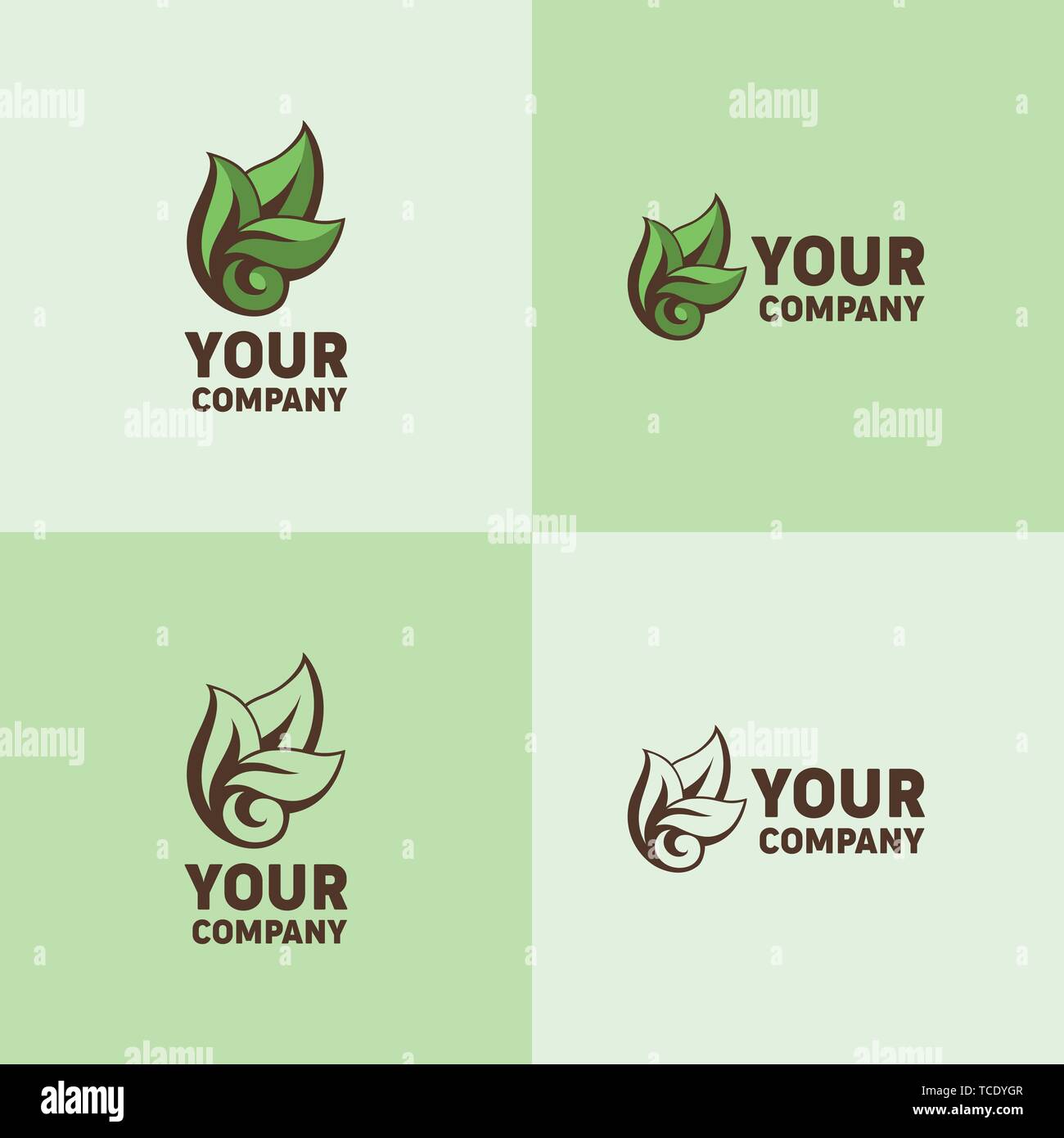 Green sheets vector logo for your company. Beautiful patterned vector ...