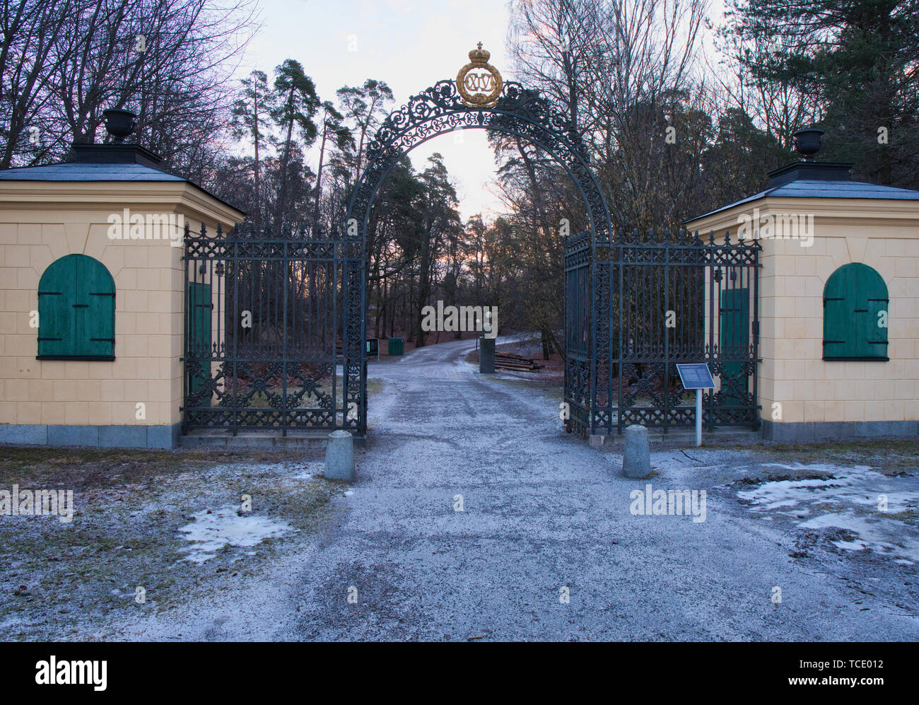 Decorative wrought iron entrance gates to Haga Park Hagaparken in ...