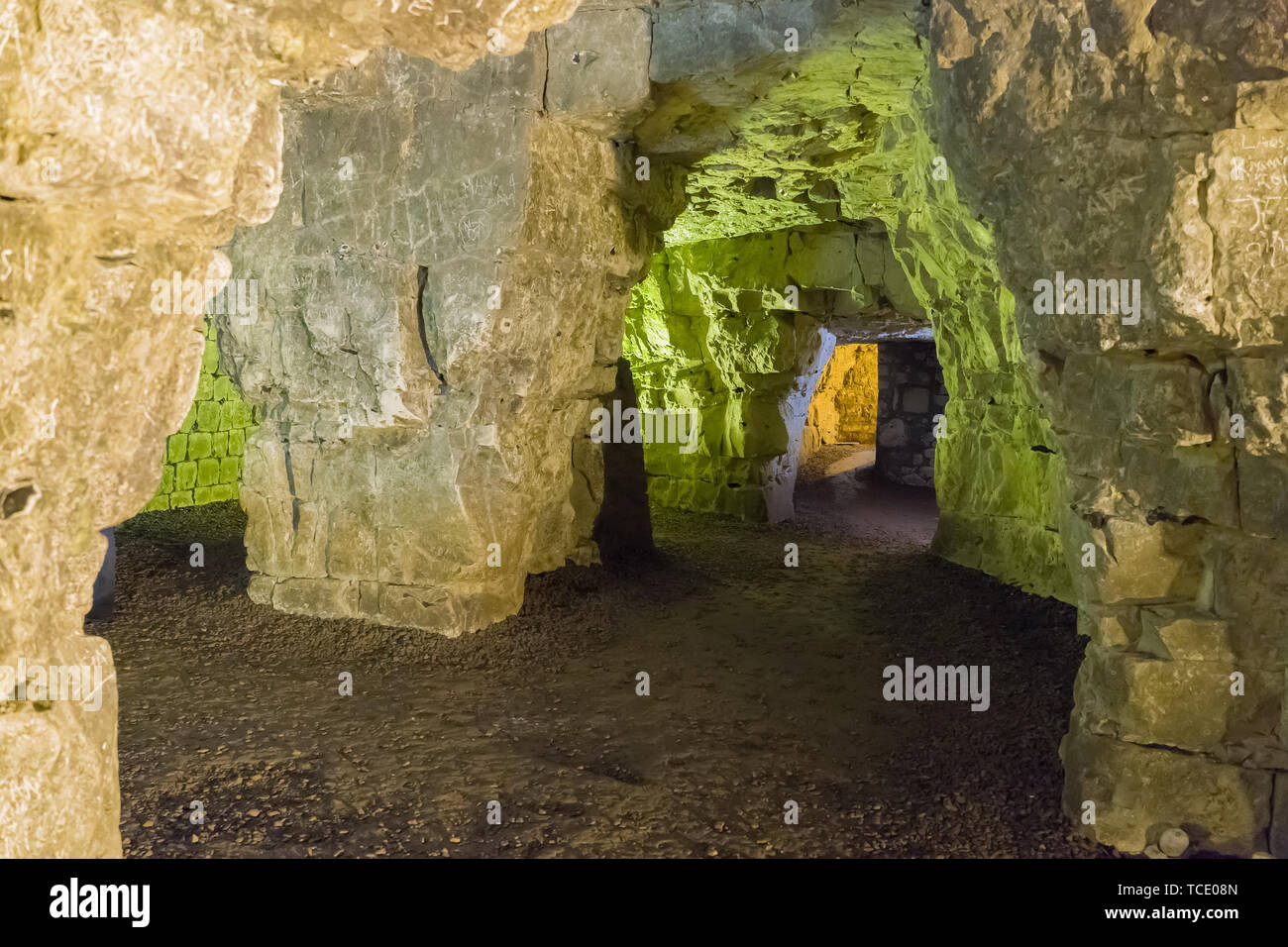 Arras, France - May 2, 2019 - The Boves, a well-preserved underground ...