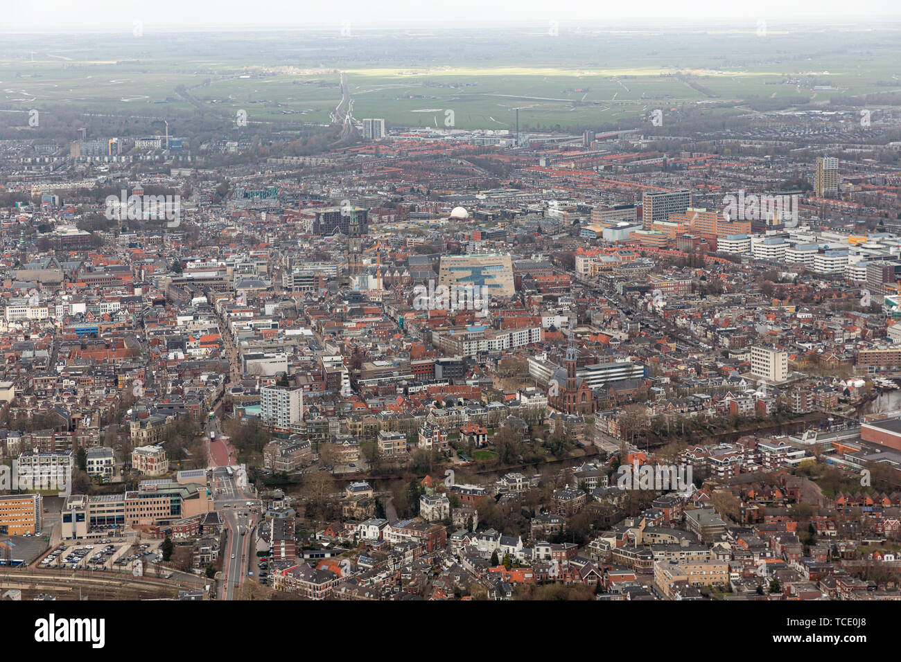 Aerial view skyline Dutch city of Goningen Stock Photo - Alamy