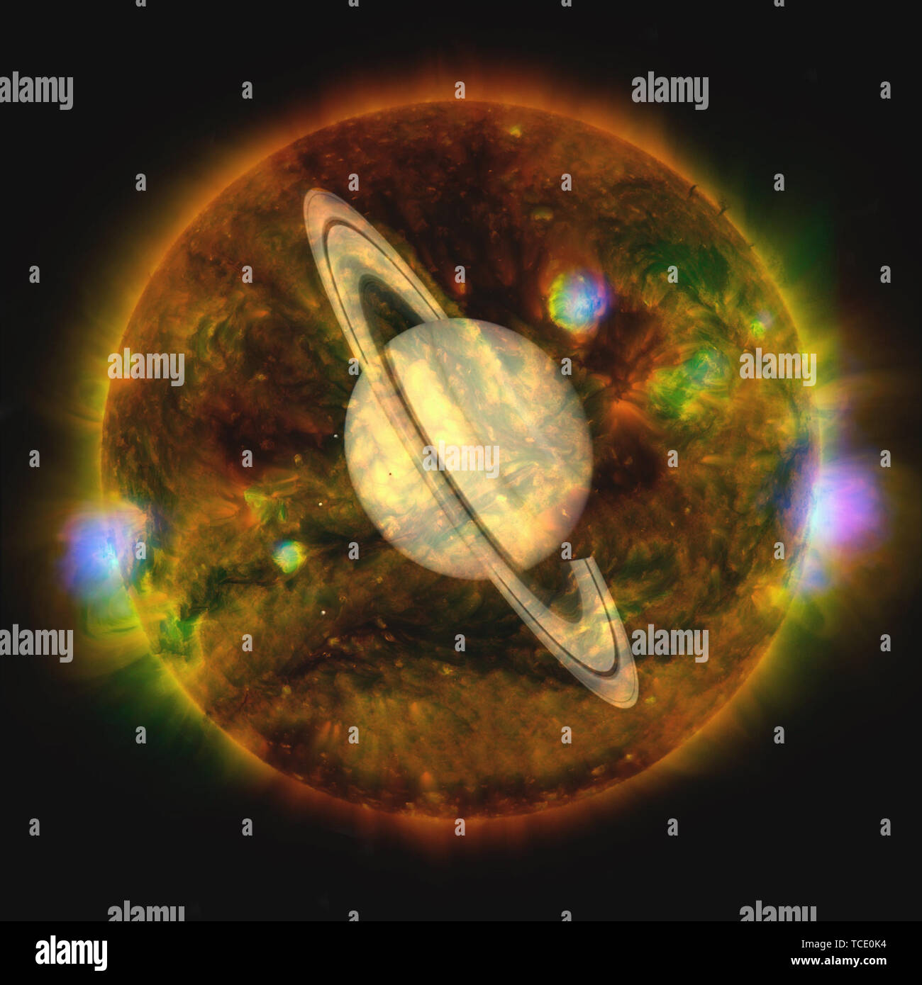 Saturn. Incredibly beautiful planets, galaxies, dark and cold beauty of ...