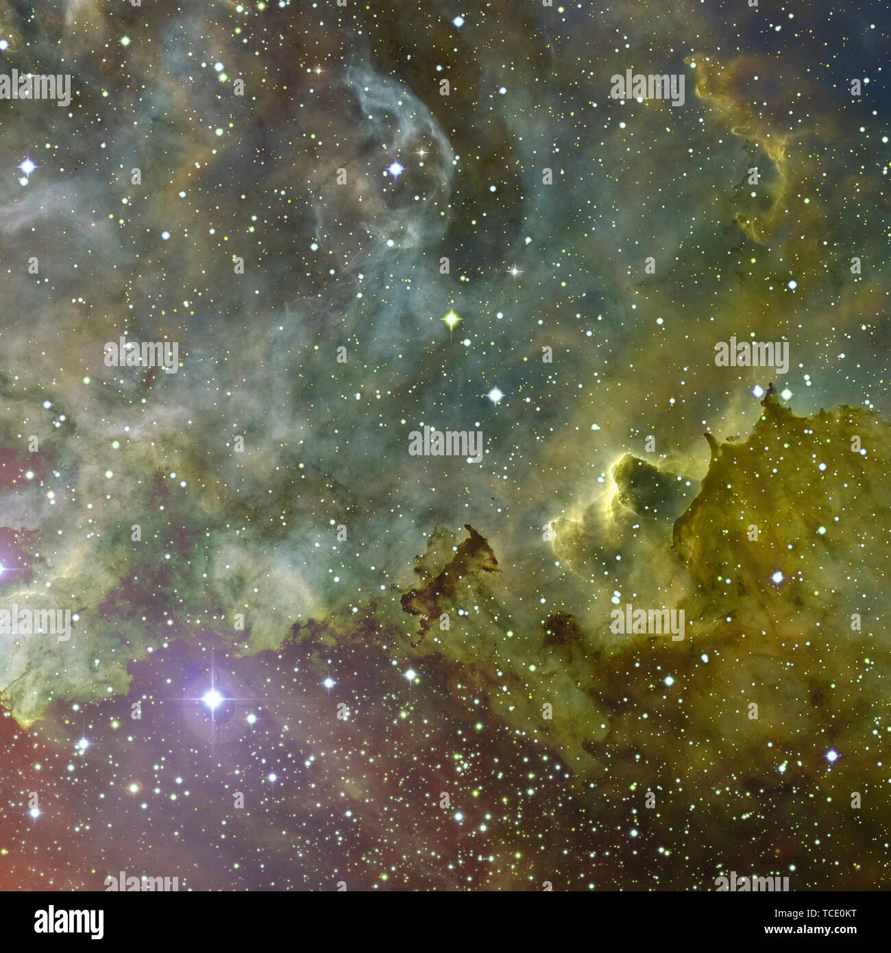Universe scene with planets, stars and galaxies in outer space ...