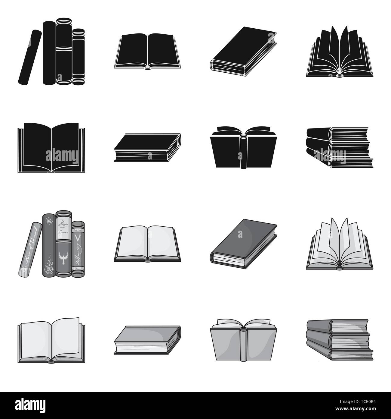 Vector design of library and textbook sign. Collection of library and ...