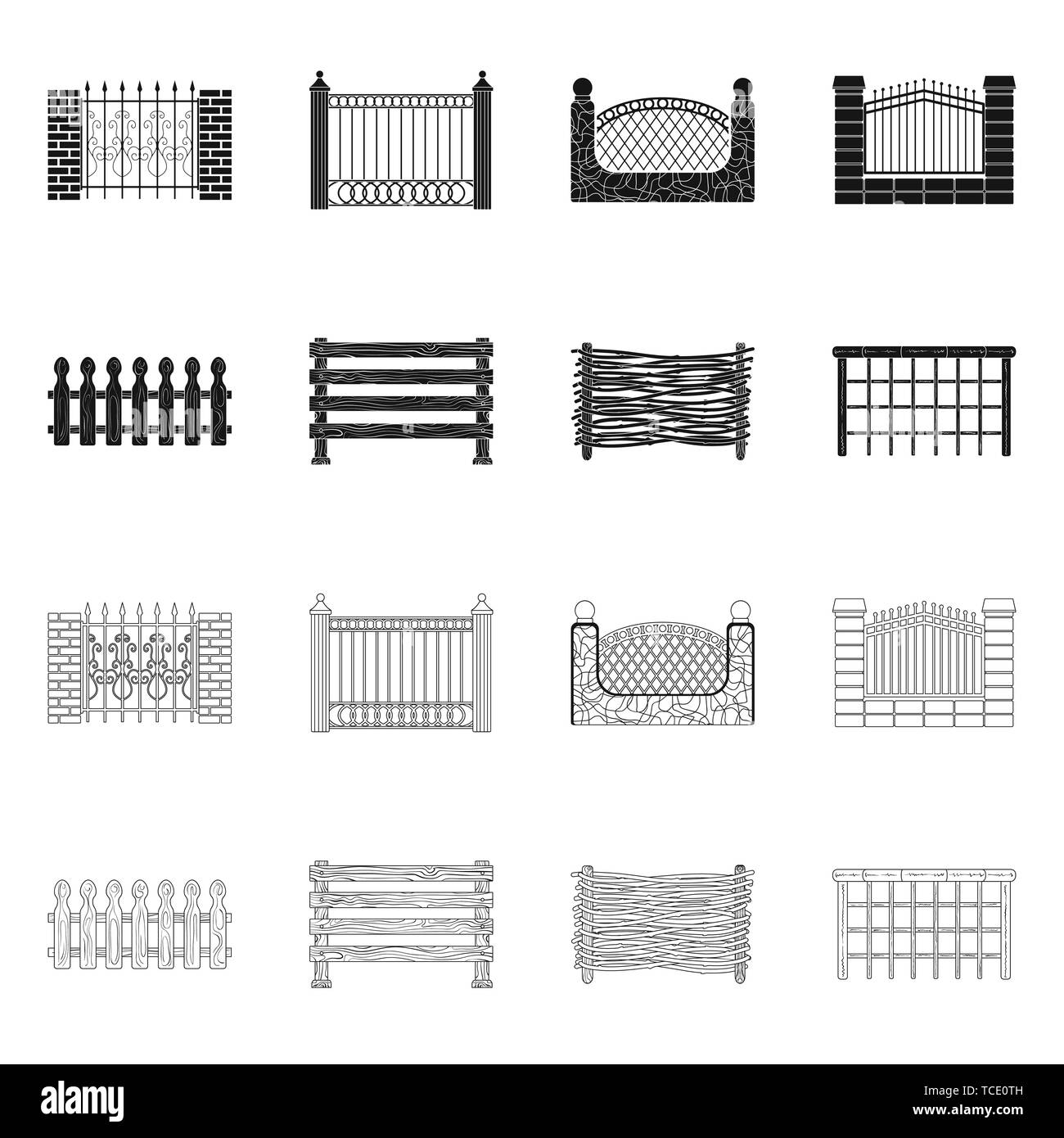 Old rustic metal gate Stock Vector Images - Alamy