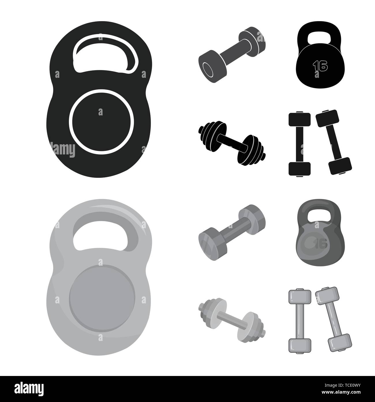 Isolated object of weight and lifting icon. Collection of weight and ...