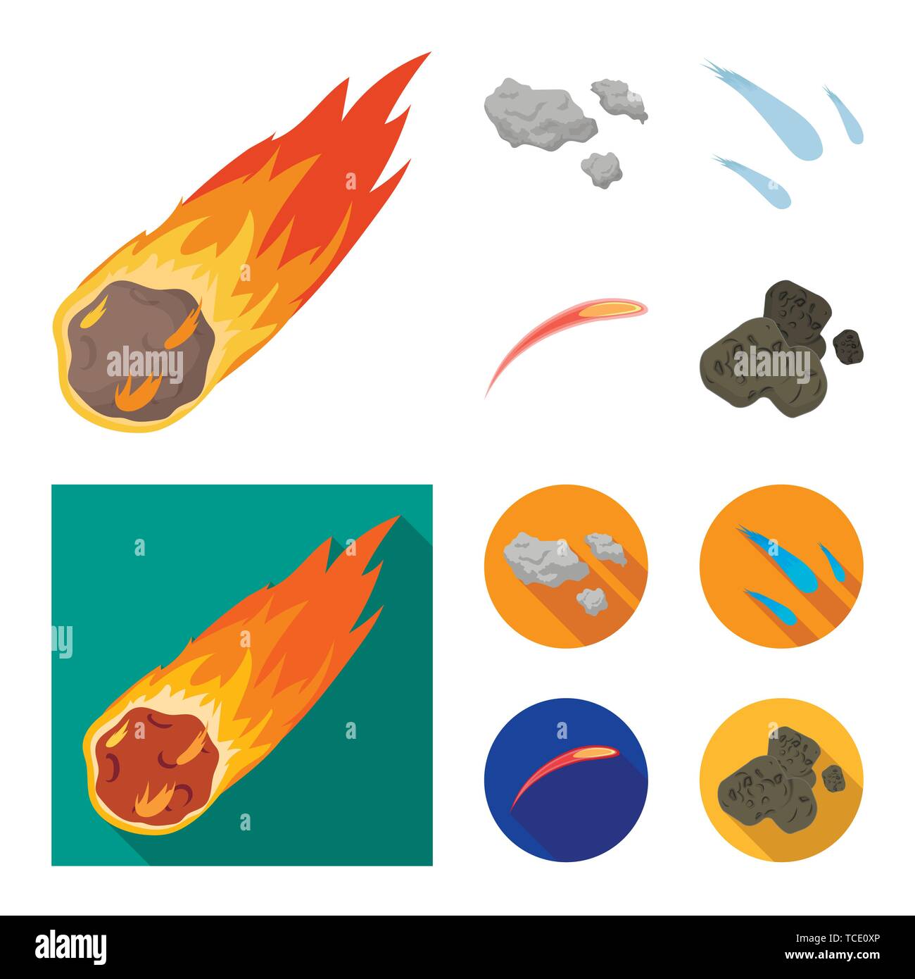 meteorite,flame,flat,explosion,crater,planet,earth,stratosphere ...