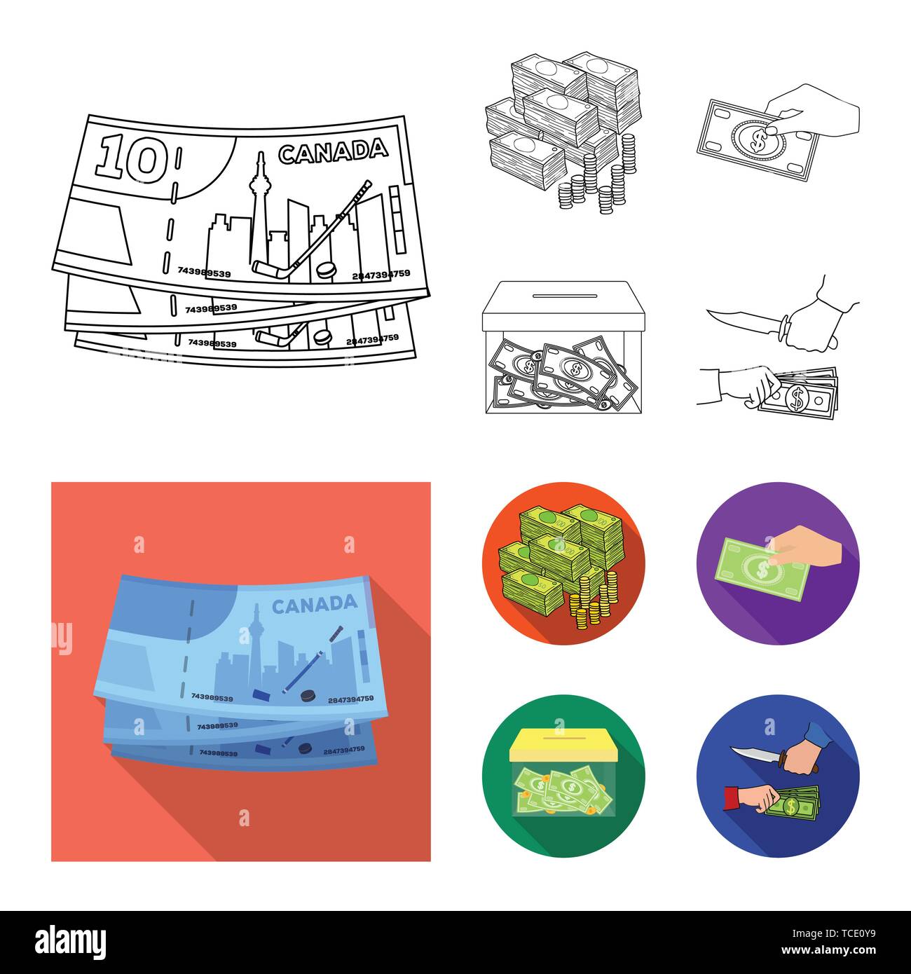 Canada currency icon vector vectors hi-res stock photography and images ...