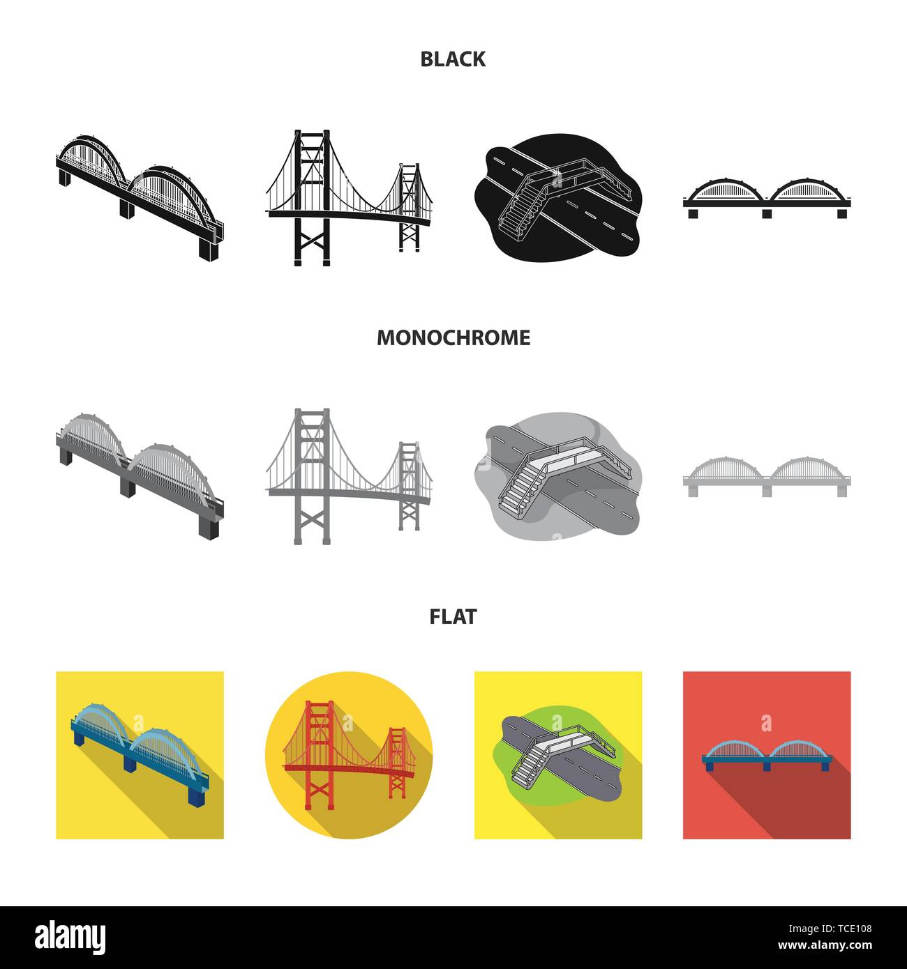 River crossing road infrastructure Stock Vector Images - Alamy